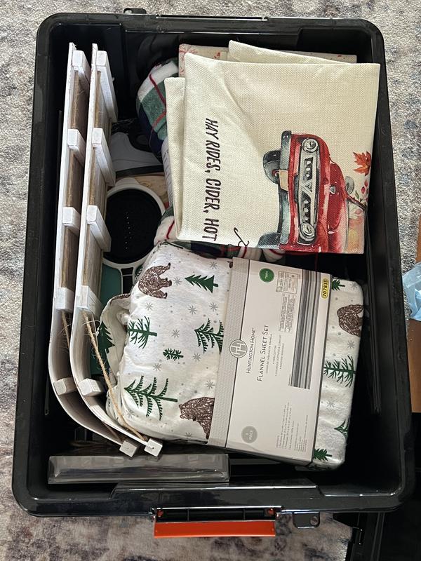 IRIS USA 11.75 gal. Heavy-Duty Plastic Storage Box with Latches, Black ...