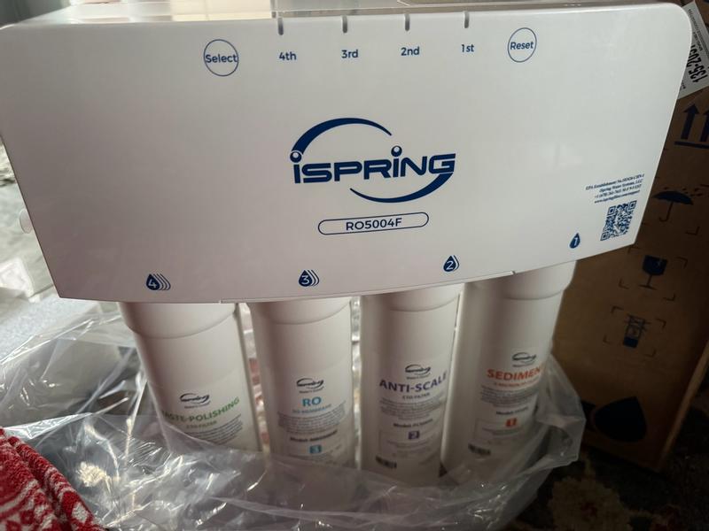 iSpring RO5004F 5-stage Membrane Reverse Osmosis Filtration Under Sink ...