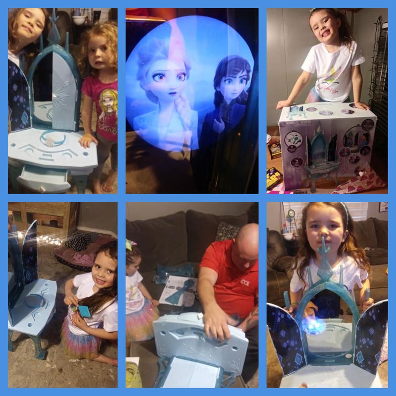 Disney Frozen 2 Elsa's Enchanted Ice Vanity Musical Playset & Hair ...