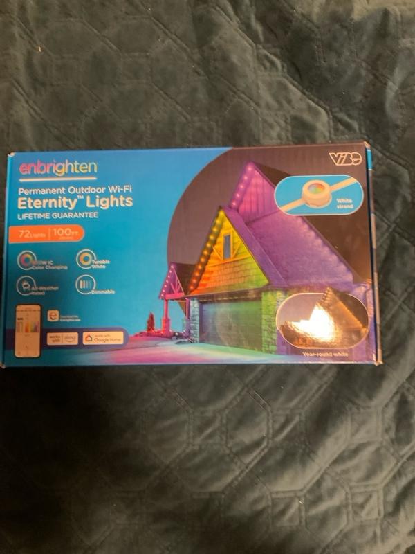 Enbrighten 100-ft Plug-in White Outdoor String Light with 72 Color ...