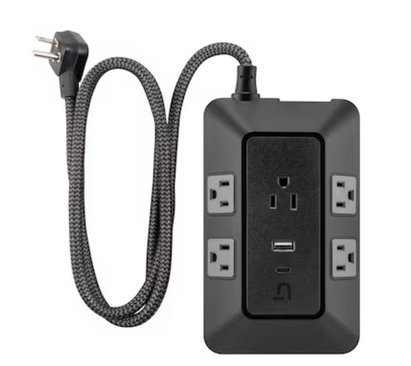 Utilitech 6-ft Surge Protector 5-Outlet 560 Joules 1800-Watt Black ...