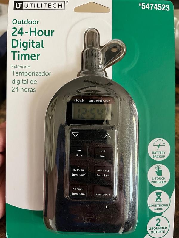 Utilitech 15 -Amps 120-volt Outdoor 2 -Outlet Programmable Countdown ...