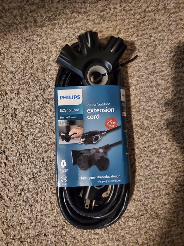 Jasco Philips Indoor or Outdoor 15 ft. L Black Extension Cord 16/3 in ...
