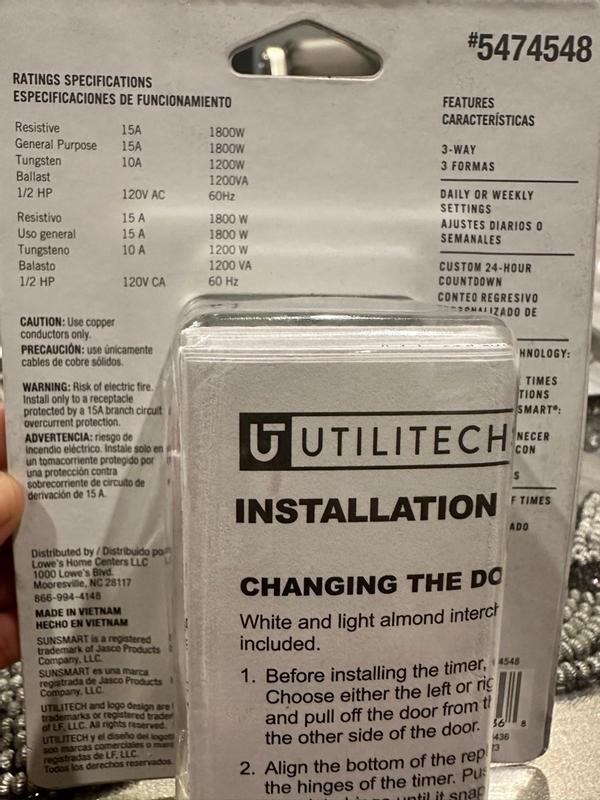 Utilitech 15-Amps 120-volt In-wall Countdown Lighting Timer 78436 at ...