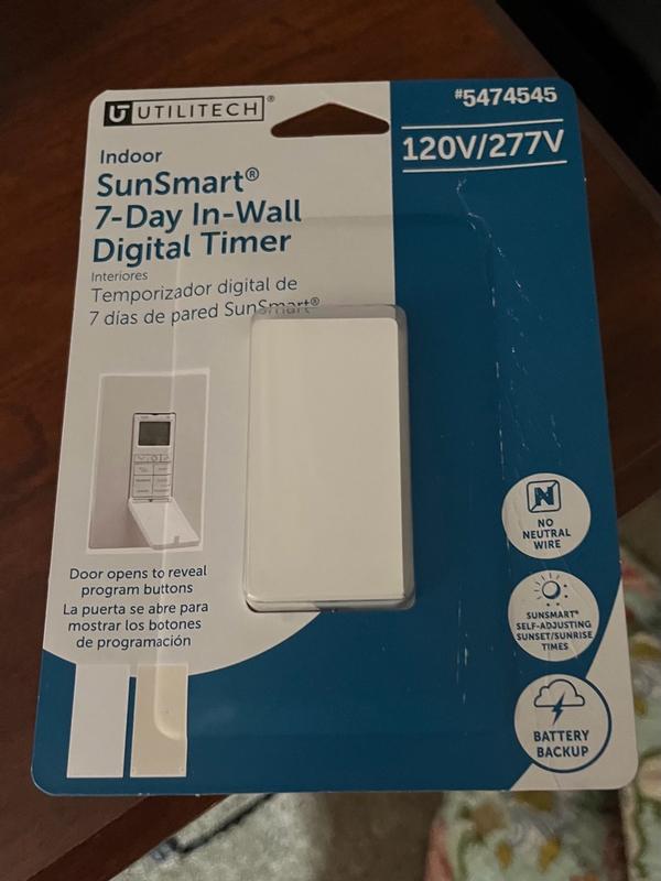 Utilitech 15 -Amps 120-volt Indoor Programmable Digital Lighting Timer ...