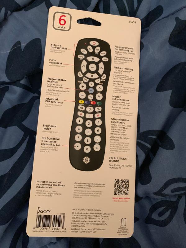 GE 6-Device Universal Remote Control 34459 at Lowes.com