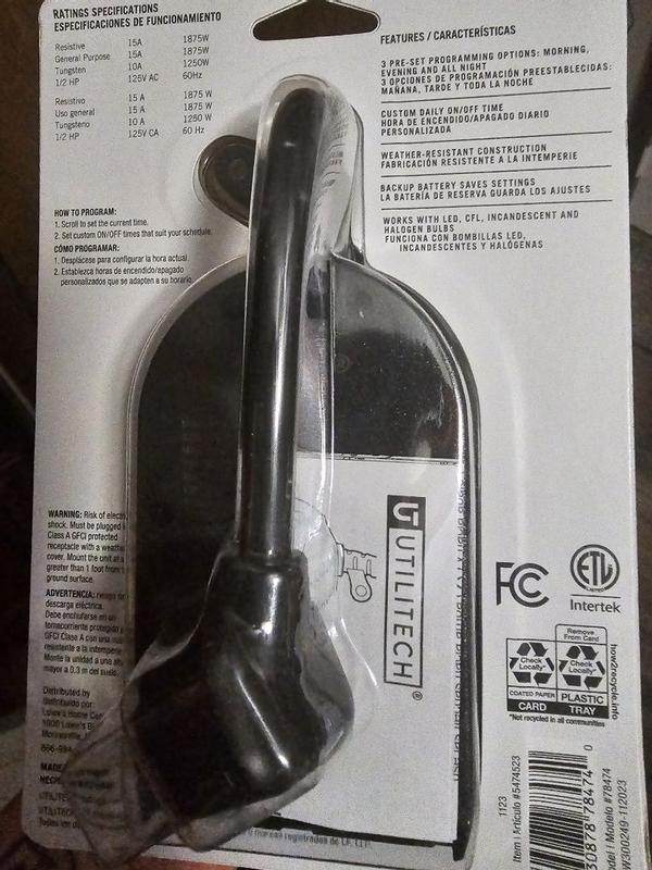 Utilitech 15 -Amps 120-volt Outdoor 2 -Outlet Programmable Countdown ...