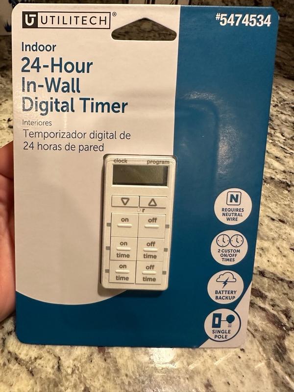 Utilitech 15 -Amps 120-volt Indoor Programmable Digital Lighting Timer ...