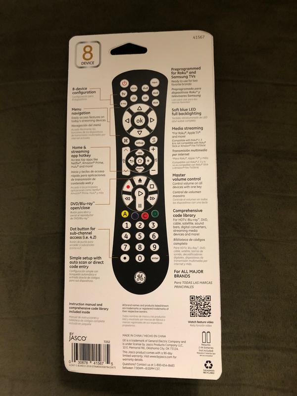 Jasco 8-Device Universal Remote Control 41567 at Lowes.com