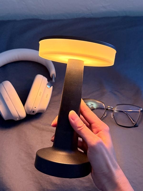 Style Selections Modern 8-in Black LED Touch Table Lamp with Plastic ...