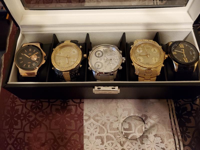 JBW Men's Limited Edition G4 Leather Diamond (1/5 ct.t.w.) 18k Gold ...