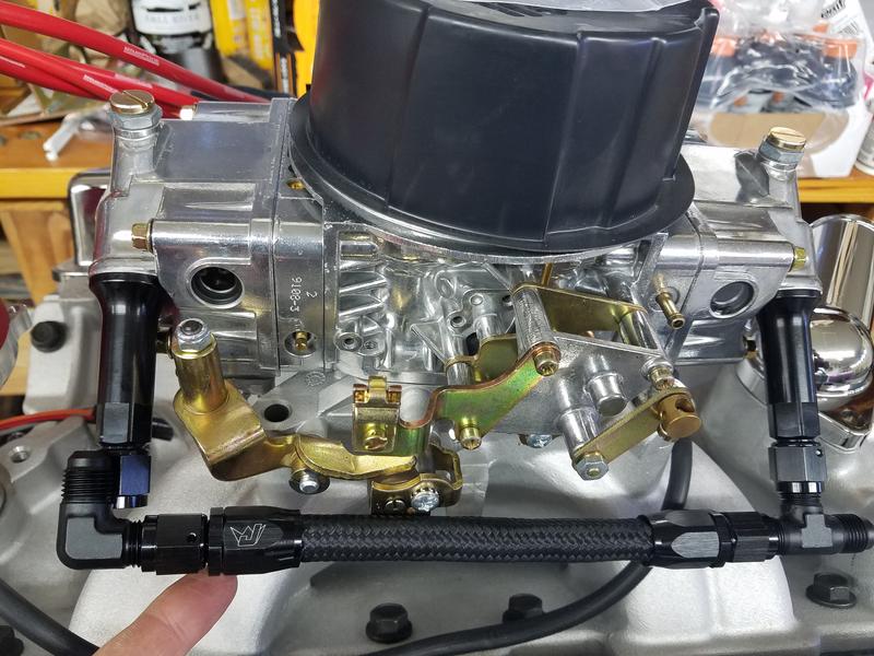 Fuel Rail Pressure Gauge JEGS Chrome Dual Feed Fuel Line (9-5/16 ...