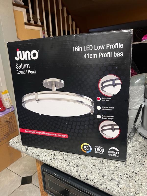 Juno 1-Light 6.91-in Matte Black LED Flush Mount Light ...