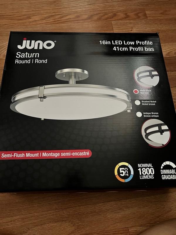 Juno 1-Light 6.91-in Matte Black LED Flush Mount Light ...
