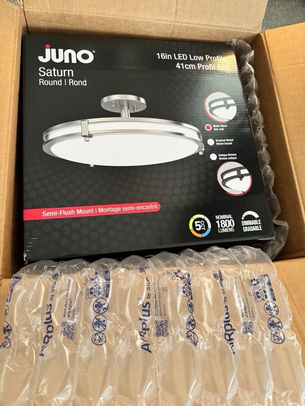 Juno 1-Light 6.91-in Matte Nickel LED Flush Mount Light ...