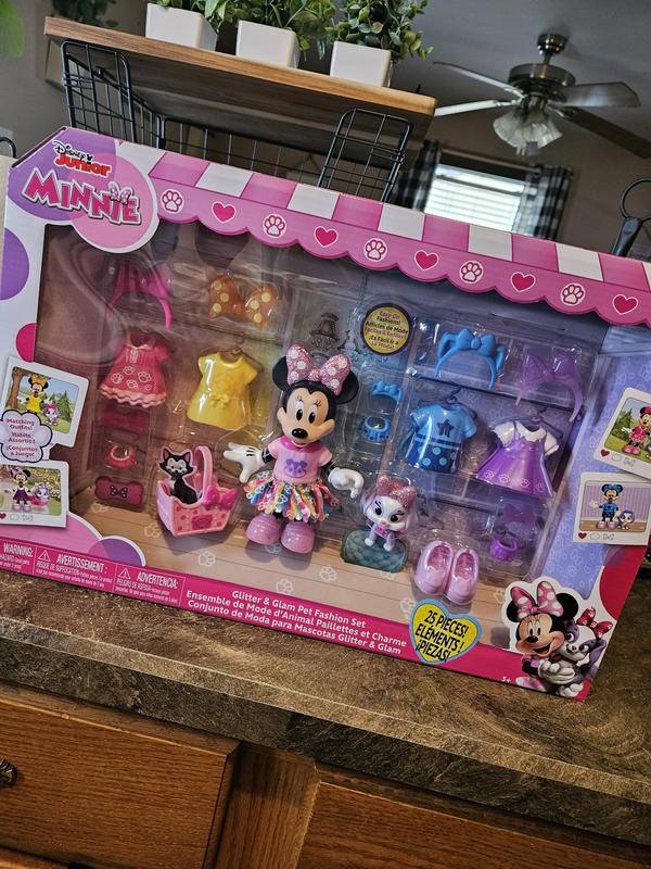 Disney Junior Minnie Mouse Glitter and Glam Pet Fashion Set, 23 Piece ...