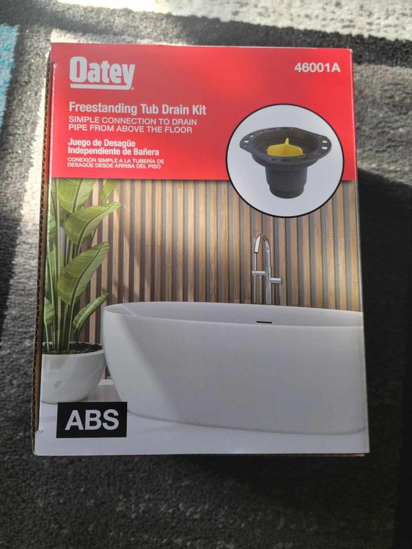Oatey 4-in ABS Freestanding Black Drain/Overflow Kit Drain with Brass ...