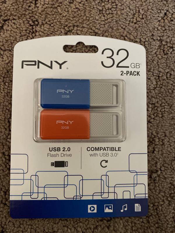 PNY USB 2.0 Flash Drives 32GB Assorted Pack Of 2 - Office Depot