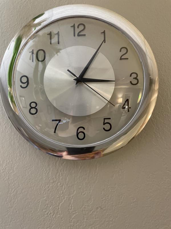 Realspace Round Quartz Analog Wall Clock 12 Silver - Office Depot