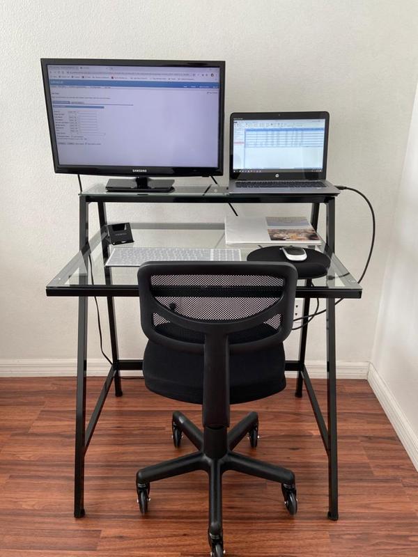 Lumisource 2 Tier Computer Desk Black - Office Depot