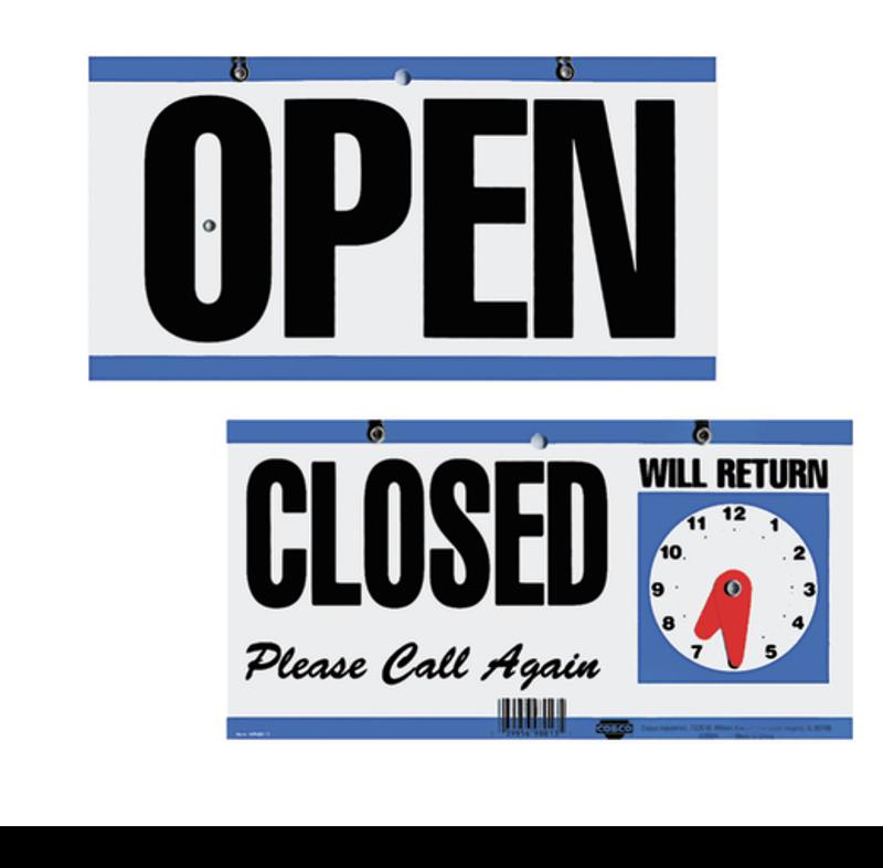 Cosco OpenClosedWill Return With Clock Sign 6 x 11 12 - Office Depot