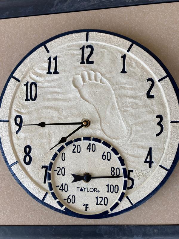 Taylor 14 Decorative Poly Resin Clock with Thermometer By the Sea ...
