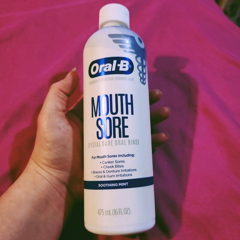 Oral B Mouth Sore Special Care Oral Rinse formulated against Canker Sores Cheek Bites Braces Denture Irritations Gum and Oral Irritations no Alcohol Parabens Artificial Dyes Gluten Sodium Lauryl Sulfa...
