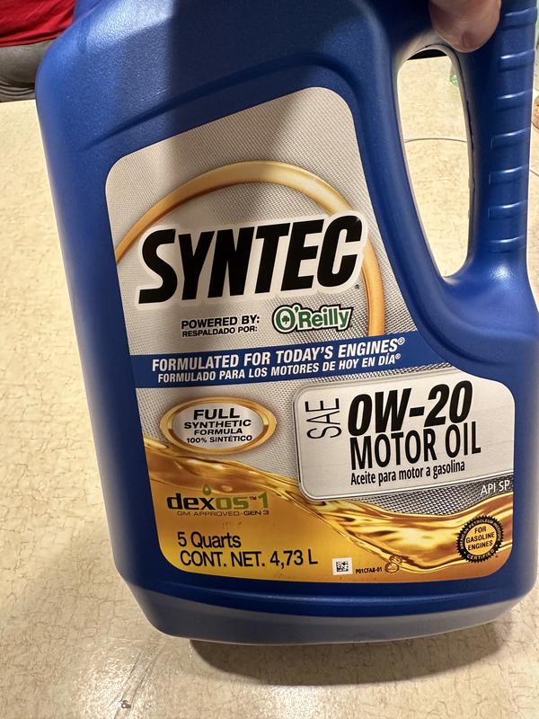 SYNTEC Full Synthetic Motor Oil 0W-20 Quart 15E8BB O'Reilly, 54% OFF