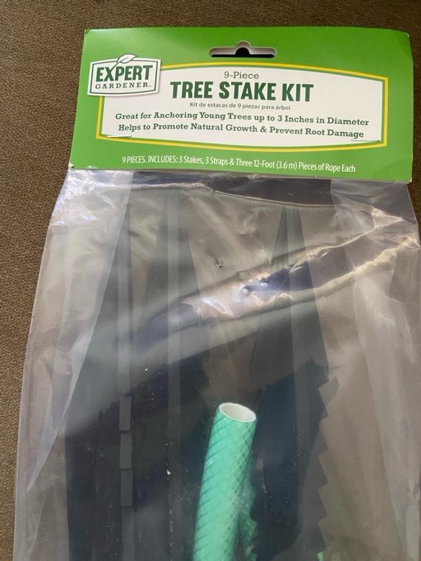 Garden Craft Tree Stake Kit with Stakes, Vinyl Rope and Protective Tube ...