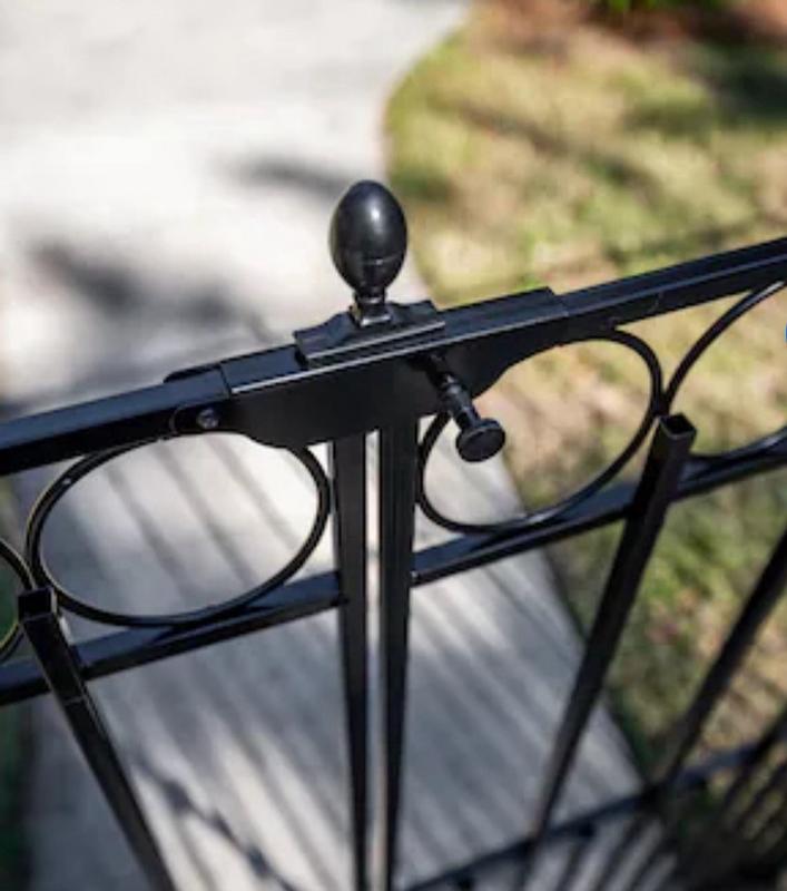 YARDLINK 3-ft H x 4-ft W Black Powder Coated Steel No Dig Decorative ...