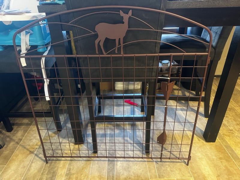 YARDLINK 3-ft H x 3-ft W Bronze Galvanized steel No Dig Decorative Fence panel in the Metal ...