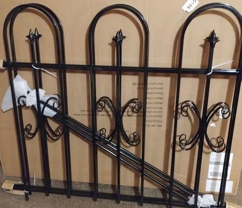YARDLINK Ambrose 2-ft H x 4-ft W Black Powder Coated Steel No Dig Walk ...