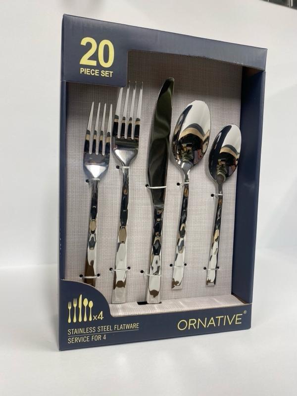 Ornative Rooney Mirror 20 Piece Flatware Set, Service for 4 - Macy's