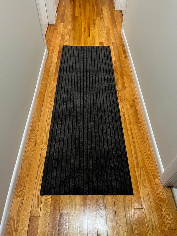 Ottomanson Non-Slip Utility Hallway Runner 2 X 6 (ft) Brown Ribbed ...