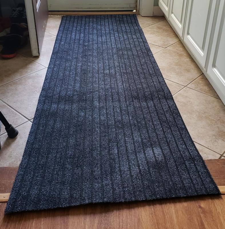 Ottomanson Non-Slip Utility Hallway Runner 2 X 6 (ft) Black Ribbed ...