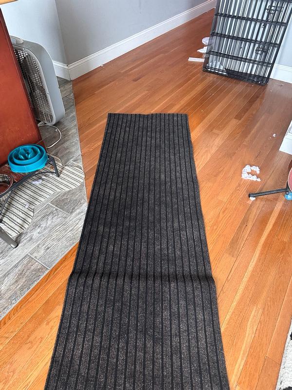 Ottomanson Non-Slip Utility Hallway Runner 2 X 6 (ft) Brown Ribbed ...