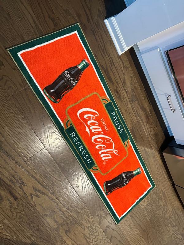 Ottomanson Coca-Cola Kitchen Rug 2 X 5 (ft) Red Indoor Distressed ...