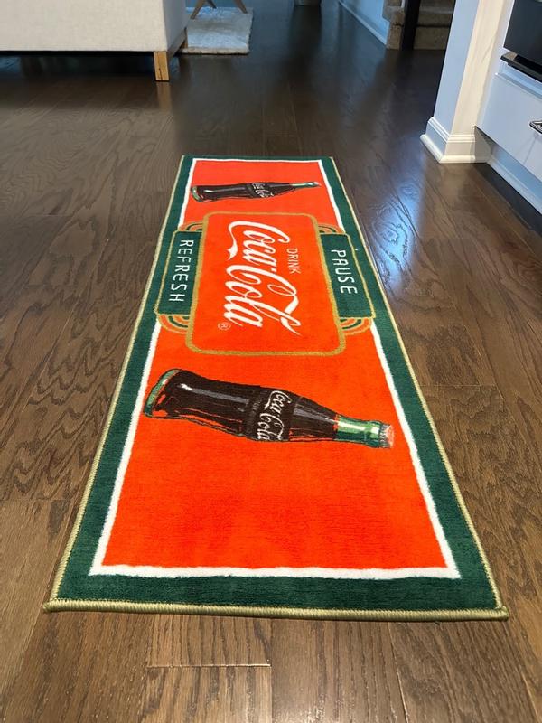 Ottomanson Coca-Cola Kitchen Rug 2 X 5 (ft) Red Indoor Distressed ...