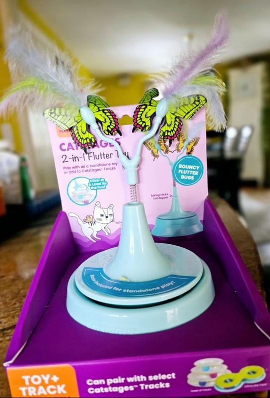 Catstages 2-in-1 Flutter Toy Cat Toy and Ball Track Topper | Petco