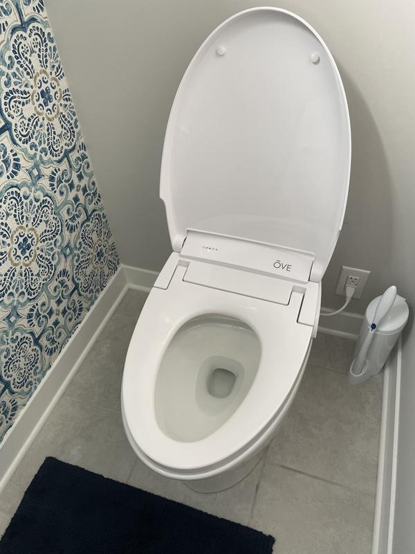 OVE Decors Lena White Elongated Standard Height Smart Soft Close Bidet Toilet 12-in Rough-In ...
