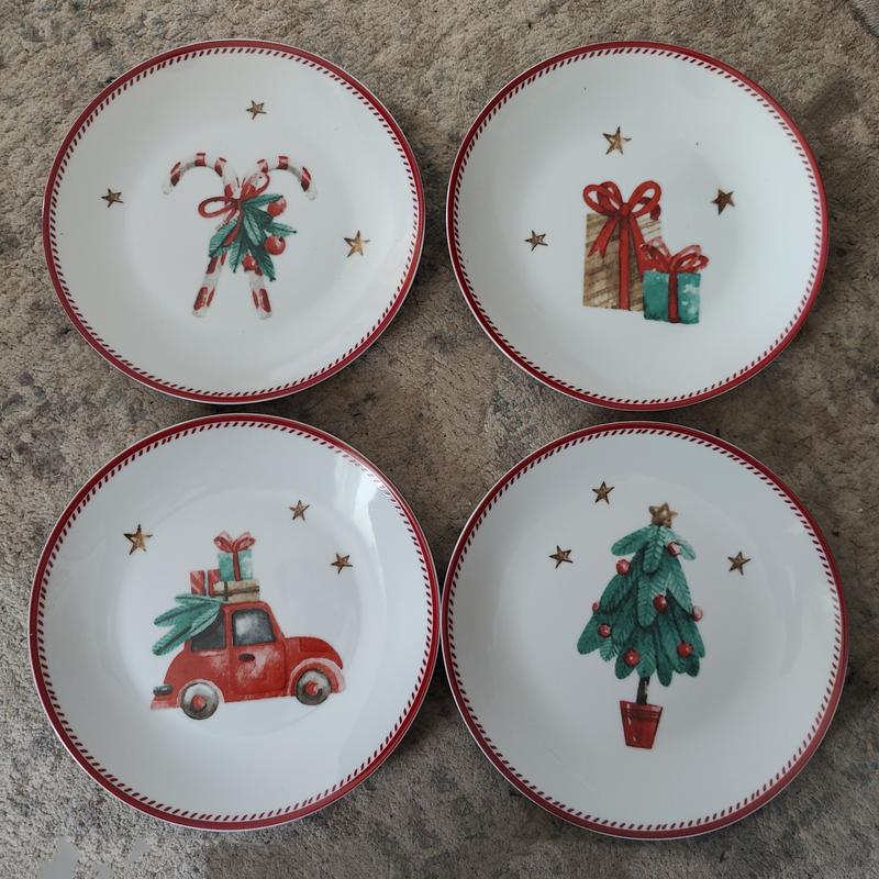 Over and Back Holiday Plates, Set of 4 - Macy's