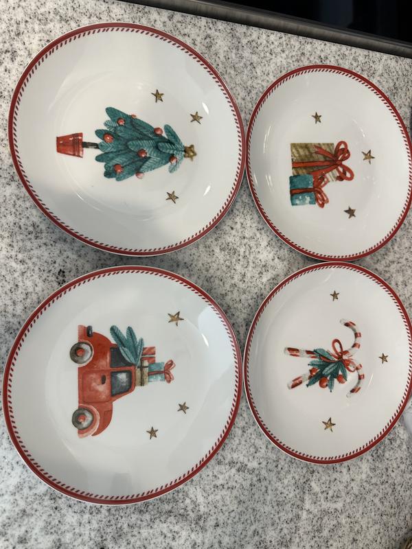Over and Back Holiday Plates, Set of 4 - Macy's