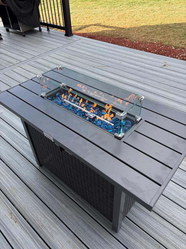 Werph 43-in W 50000 Maximum BTUs Steel Rectangle Liquid propane Fire ...