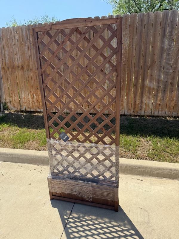 Style Selections 30-in W x 72-in H Walnut Brown Cedar Garden Trellis ...