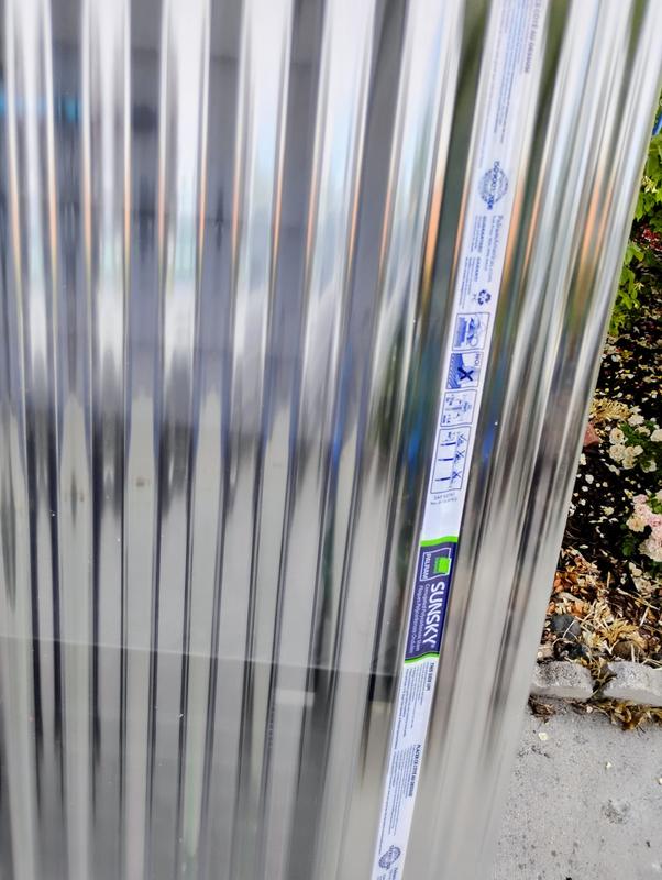 SUNSKY 2-ft x 6-ft Corrugated Clear Polycarbonate plastic Roof Panel 5 ...