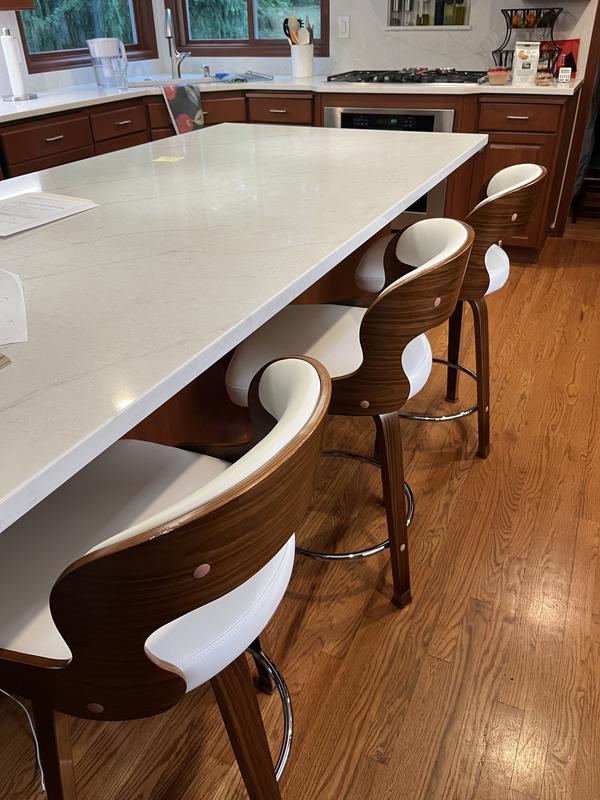 LUE BONA Light Beige Gray/Faux leather 26-in H Counter height ...