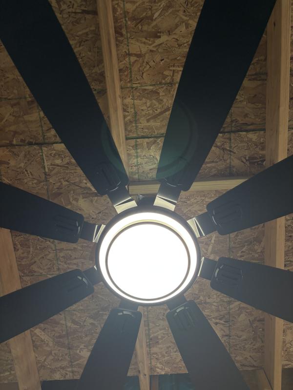 SILJOY 72-In Modern Gray Ceiling Fan with Light Remote Included 8 Blade ...