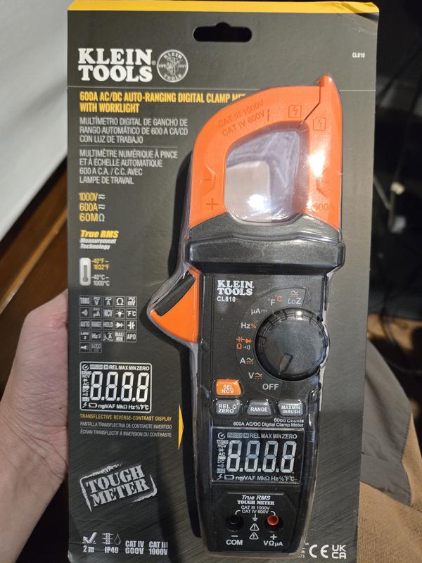 Klein Tools 600A AC/DC Auto-Ranging TRMS Clamp Meter with Worklight in ...