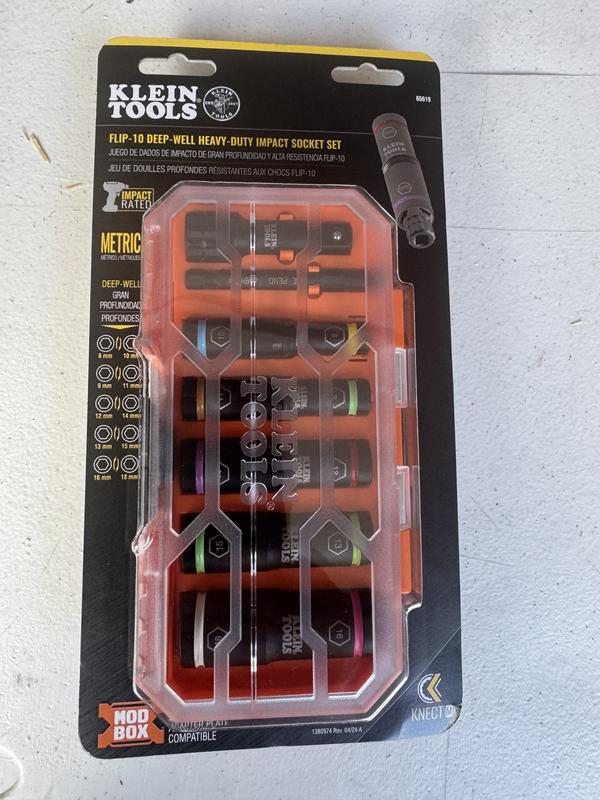 Klein Tools 8-Piece 1/4-in, 3/8-in Drive Set Hex Bit Driver Socket Set ...