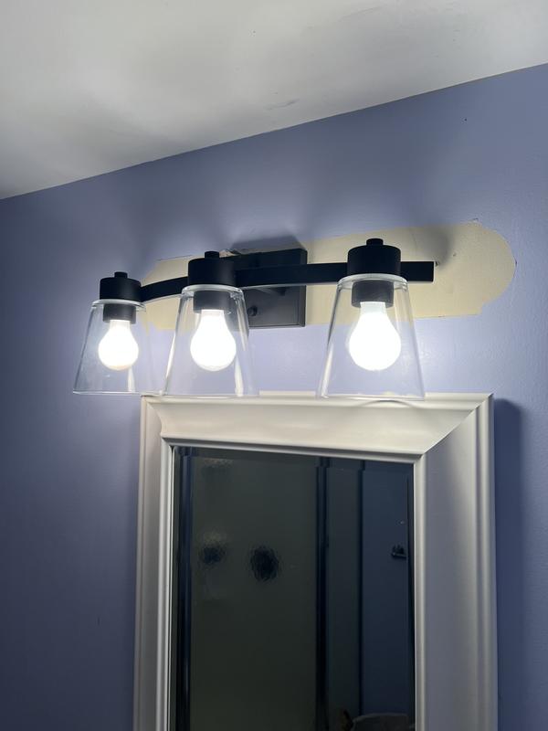 allen + roth Fairendale 21.75-in 3-Light Matte Black Transitional ...